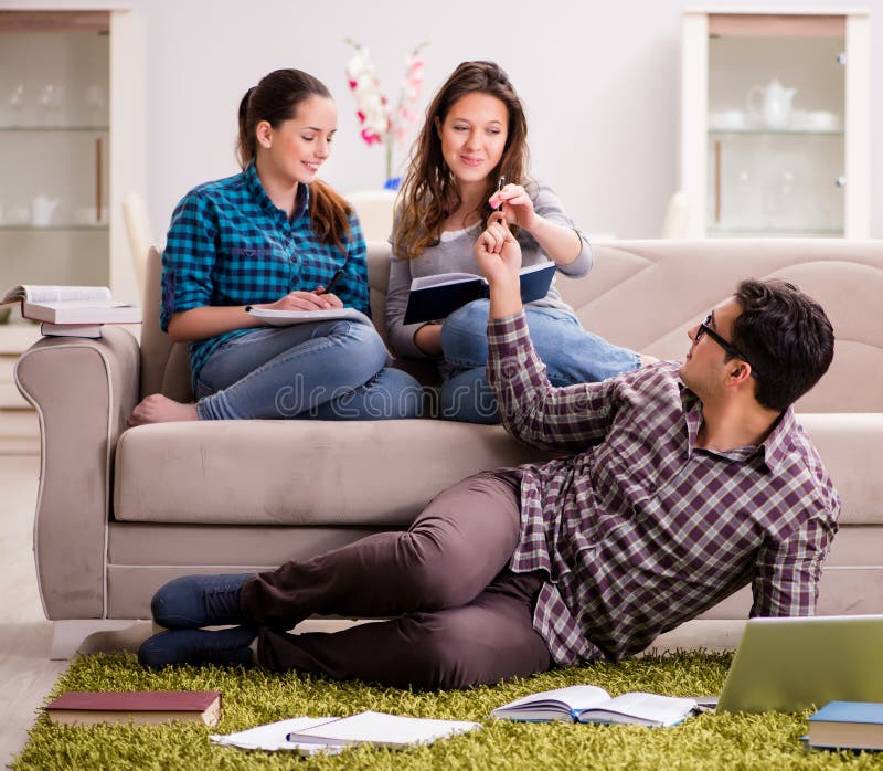 Students Preparing for University Exams Stock Image - Image of male ...