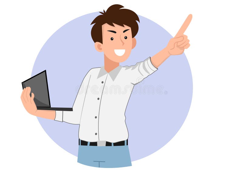 Students Pretending To Be Happy Pointing His Finger Forward, he Did ...