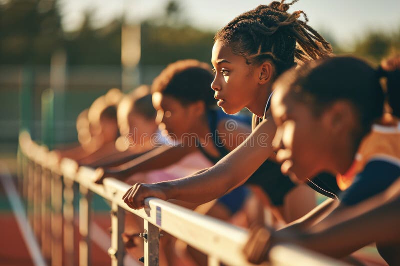 Students Racing on a Track with Hurdles Symbolizing Academic Challenges ...