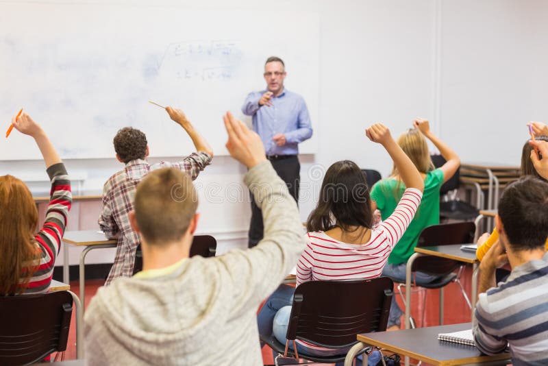 Students Raising Hands In The Classroom Stock Photo - Image: 35784316 Students Raising Hands In The Classroom Stock Photo - Image: 35784316