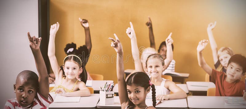 Students Raising Hands in Class Stock Photo - Image of hand, finger ...