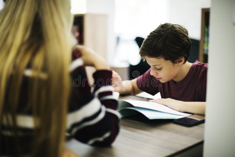 Students Reading Book Knowledge at Library Stock Photo - Image of ...