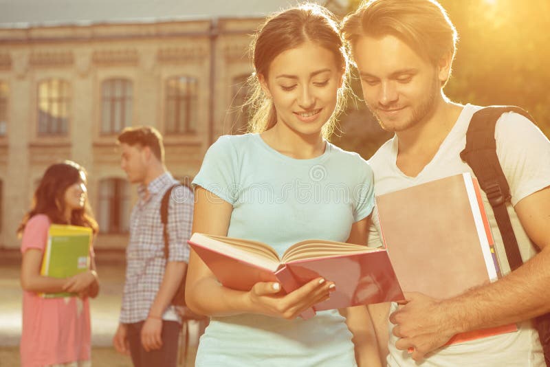 Students reading book stock photo. Image of teenager - 63162176