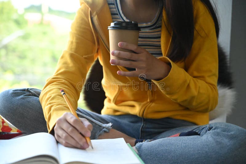 Students are Reading Books and Taking Notes for Exam Preparation Stock ...