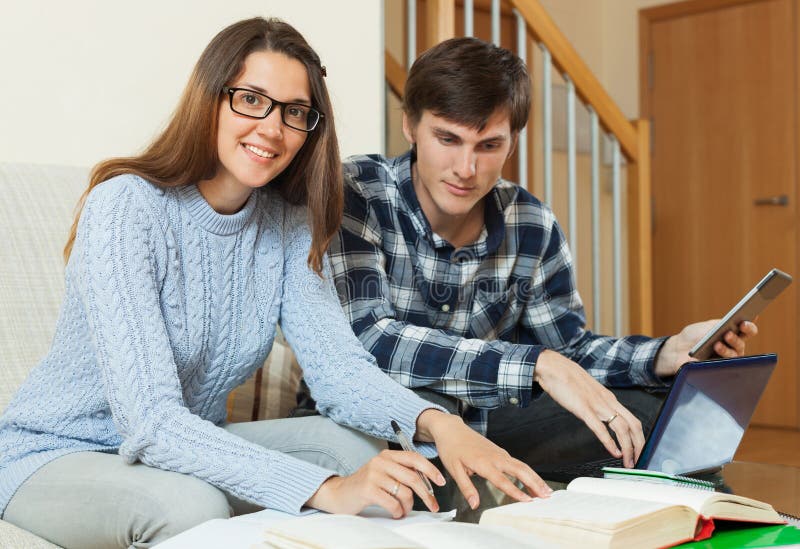 Students Reading and Preparing for Exam Stock Image - Image of exam ...