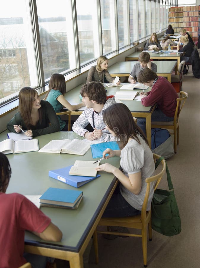 Students in Reading Room stock photo. Image of paper - 33909292