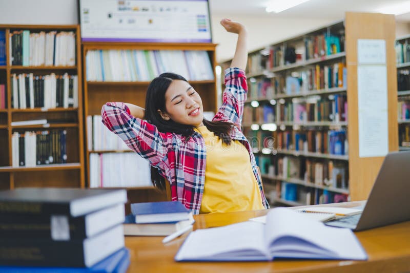 Students are Relaxing after Working on Their Laptops and Searching for ...