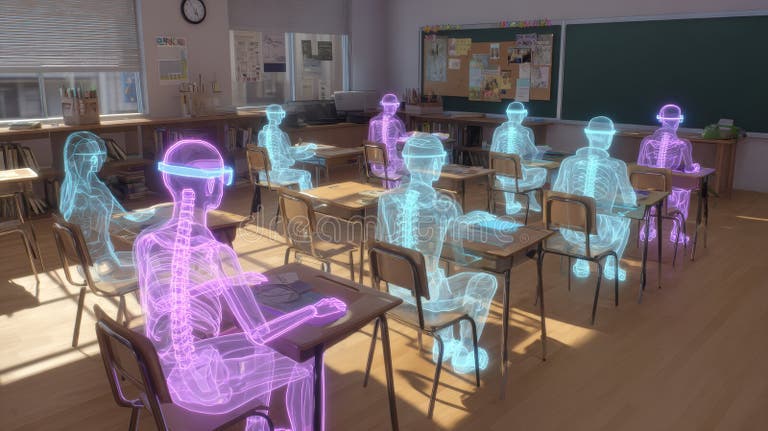 Virtual Avatars Learning in a Futuristic 3D Classroom with Neon ...