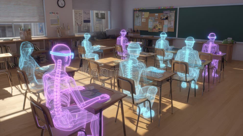 Virtual Avatars Learning in a Futuristic 3D Classroom with Neon ...