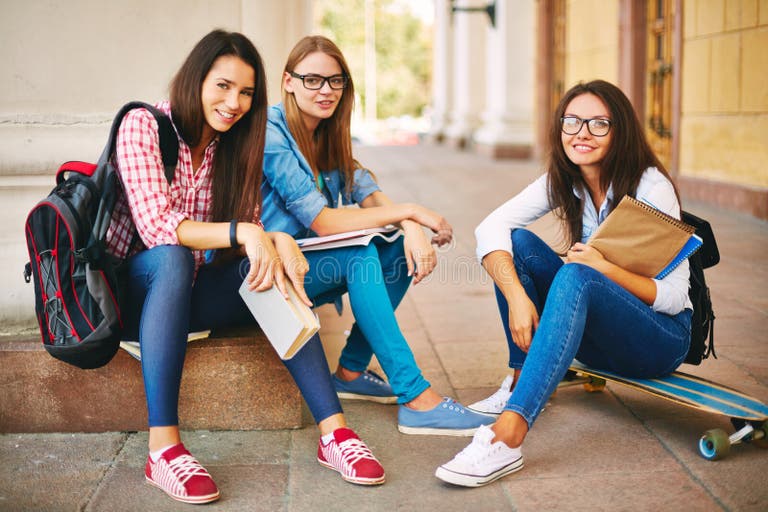 Students resting stock photo. Image of smiling, group - 75985096