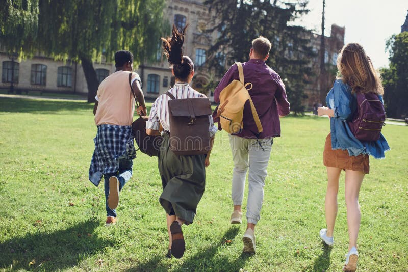 Students Running To College Stock Photo - Image of college, learn: 99425312