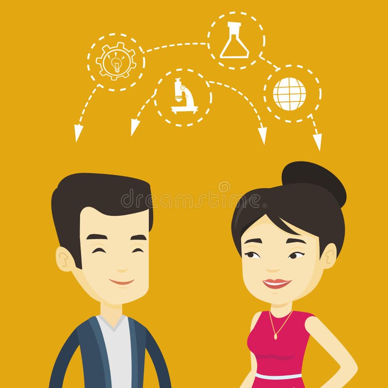 Two Students Talking Stock Illustrations – 361 Two Students Talking ...