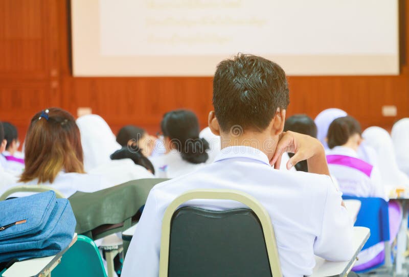 Students Sit on Chair Interior Classroom Learning in Education ...