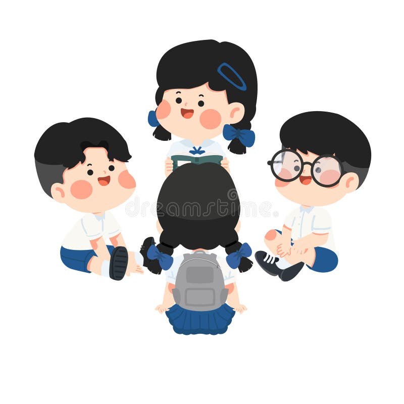Students Sitting in a Circle Talking Stock Vector - Illustration of ...