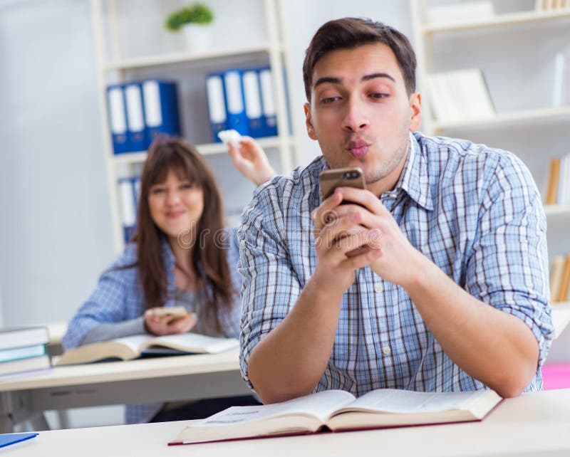 Students Sitting and Studying in Classroom College Stock Photo - Image ...