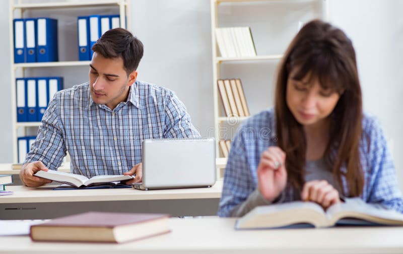Students Sitting and Studying in Classroom College Stock Image - Image ...
