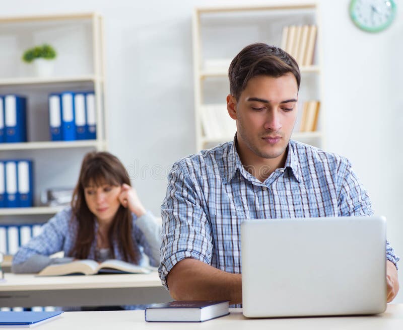 Students Sitting and Studying in Classroom College Stock Photo - Image ...