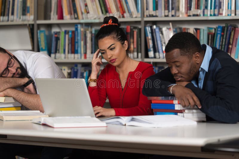 Students Sleeping in Library Stock Photo - Image of person, exam: 88543642
