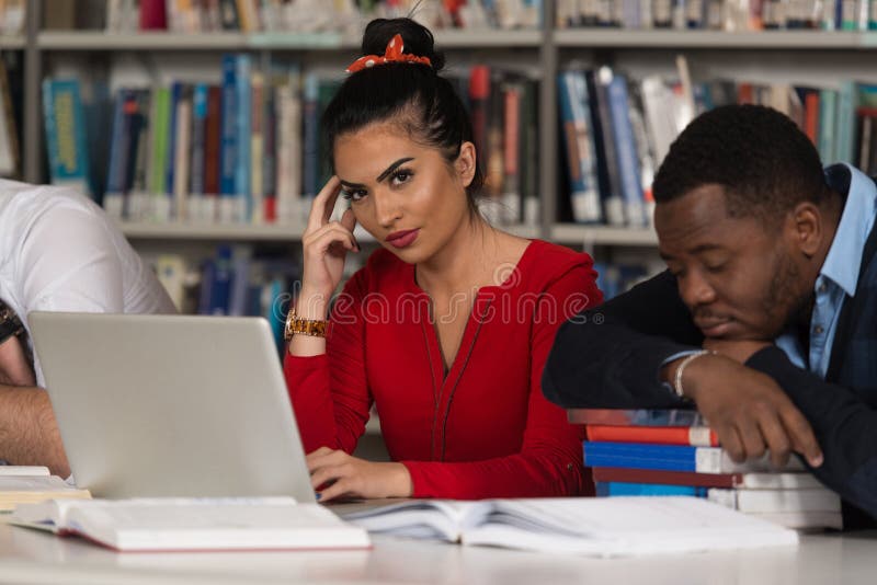 Students Sleeping in Library Stock Photo - Image of exam, boost: 88543910