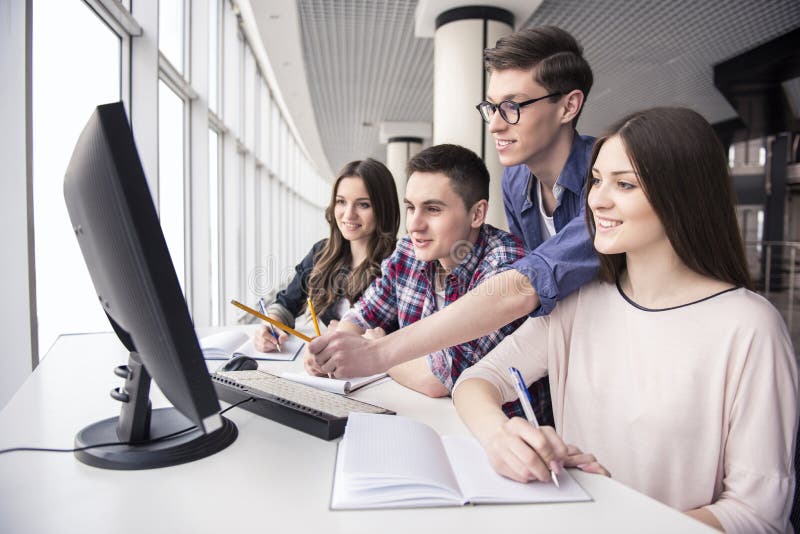 Students sharing notes stock image. Image of grade, people - 56739049