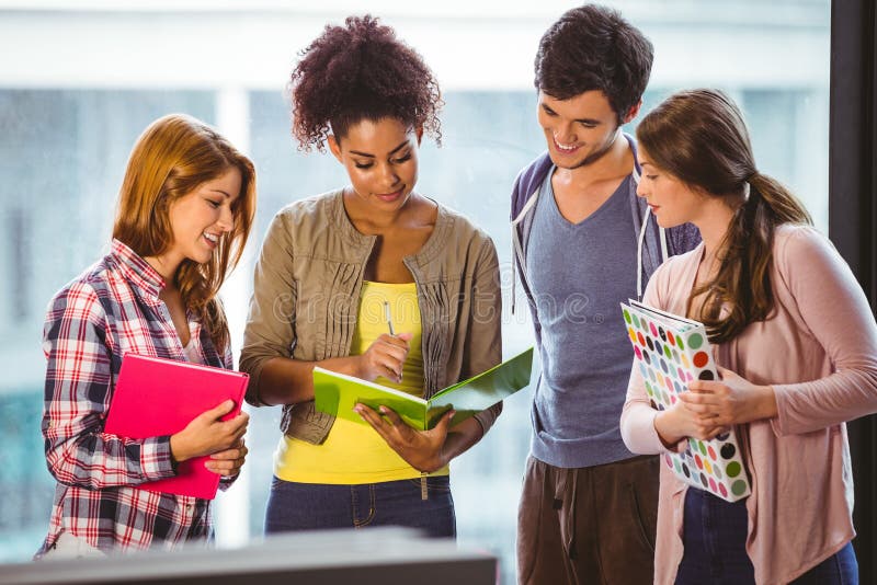 Students Standing and Chatting Together Stock Image - Image of higher ...