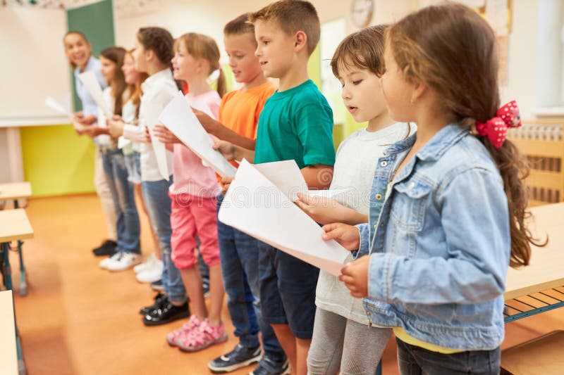 Students Standing in Row during Choir Practice Stock Image - Image of ...