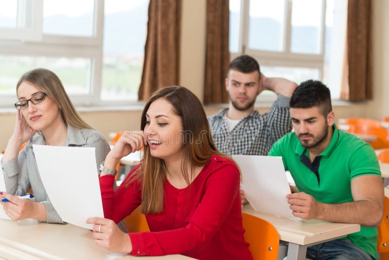 Students Study in Classroom at High School Stock Photo - Image of ...