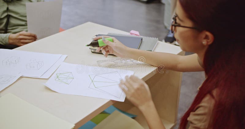 Students and Teacher Studying Geometry after Class Stock Video - Video ...