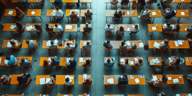 Students Study Intensively in Class with Focus and Diligence As ...