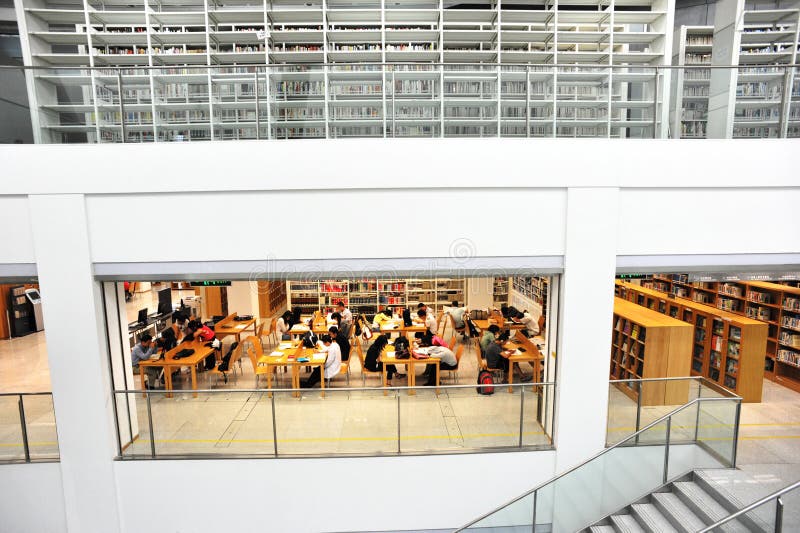 Students Study Together at Multilevel Library Editorial Photo - Image ...