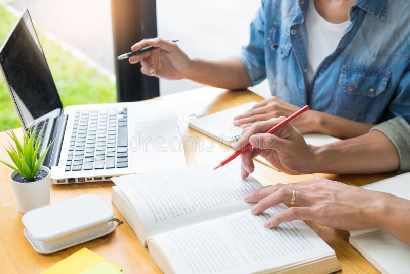 Students Studying and Brainstorming Campus at the University Education ...