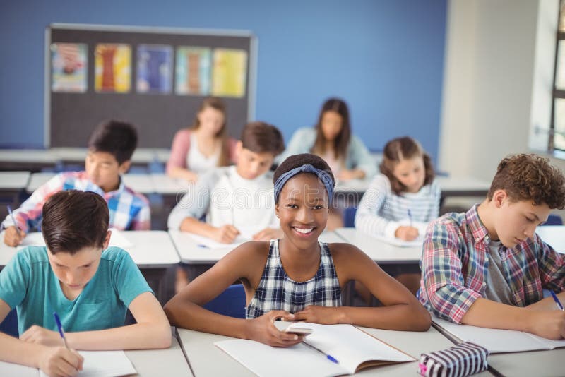 Students Studying in Classroom Stock Image - Image of confidence ...