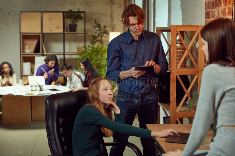 Students are Studying in Library. Young People are Spending Time ...