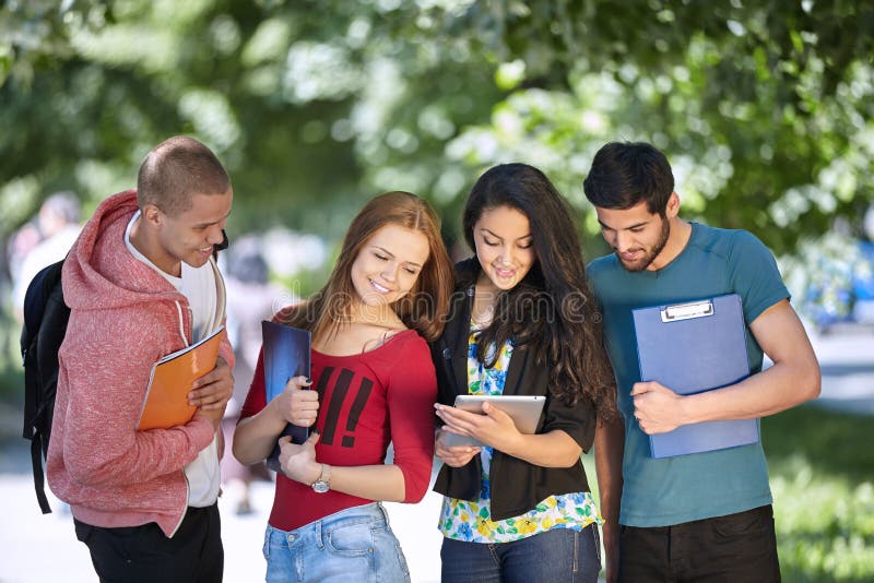 Students studying outside stock photo. Image of education - 57359044
