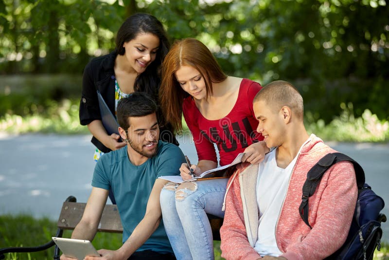 Students studying outside stock photo. Image of caucasian - 57365344