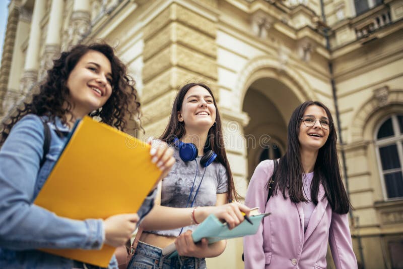 Students studying outside stock image. Image of senior - 276821899