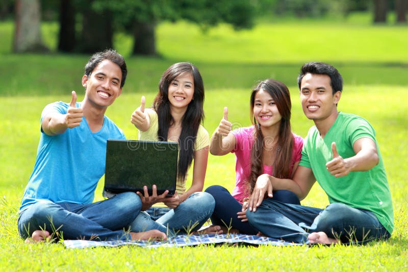 Group of Students Using Mobile Phone Stock Photo - Image of success ...