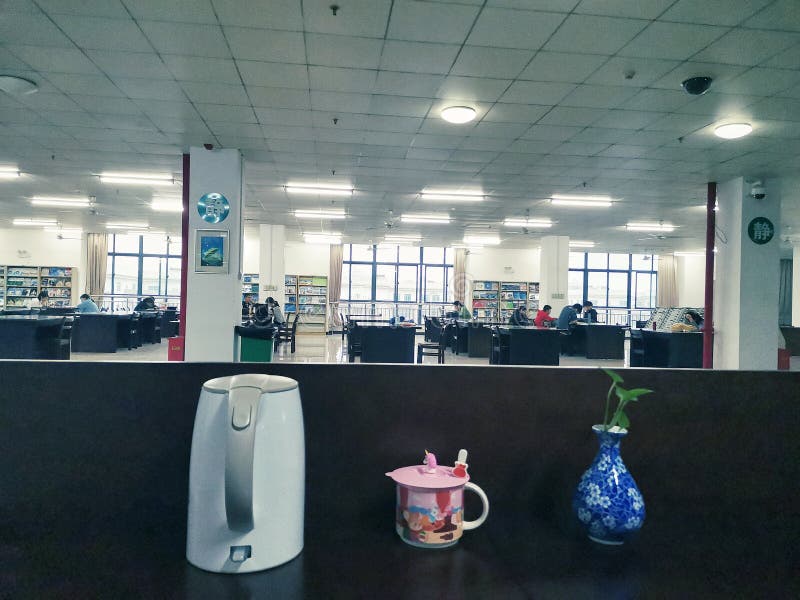 Students Studying at Reading Room of School Library in Wuhan City ...
