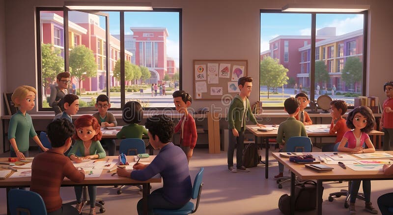 AI-Generated School Classroom Scene Stock Illustration - Illustration ...