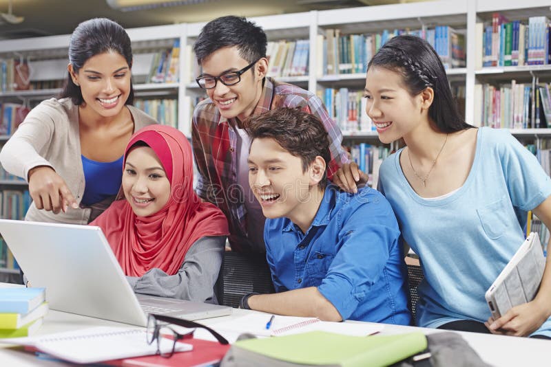 Students Studying Together in Library. Conceptual Image Stock Photo ...