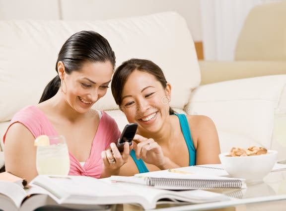 Students Taking a Break from Homework Stock Image - Image of head ...