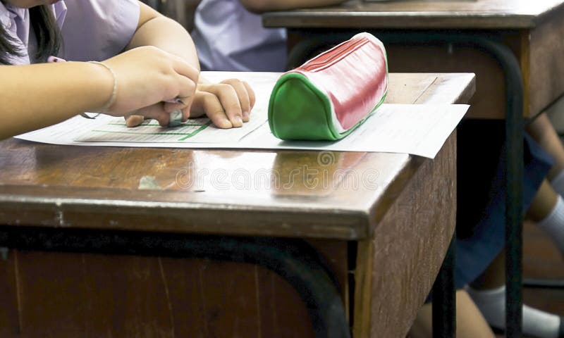 Students by Taking Exams, Delete the Mistake Stock Photo - Image of ...