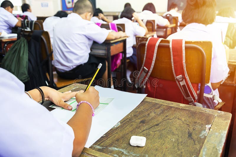 Students by taking exams stock photo. Image of choice - 104894706