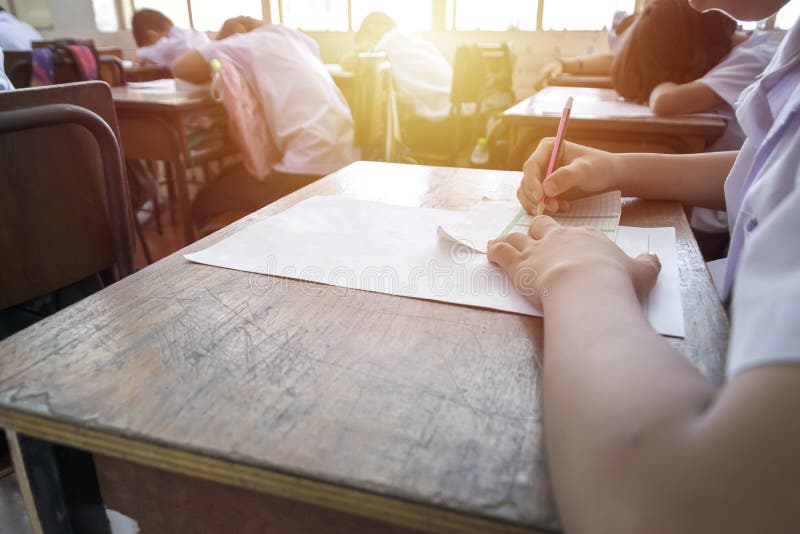 Students by taking exams stock photo. Image of education - 115222530