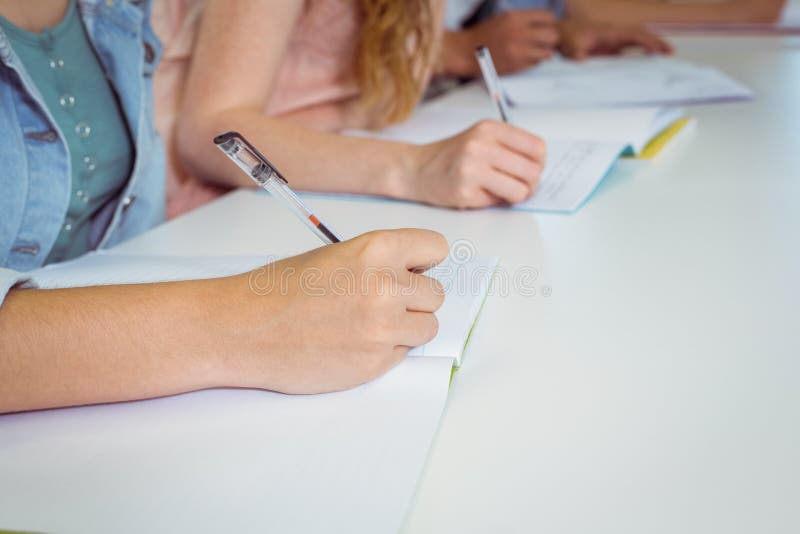 Students Taking Notes in Class Stock Image - Image of assignment ...