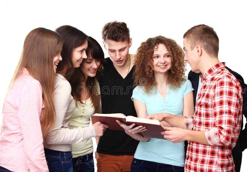 Students Talking and Holding Notebooks Stock Image - Image of notebooks ...
