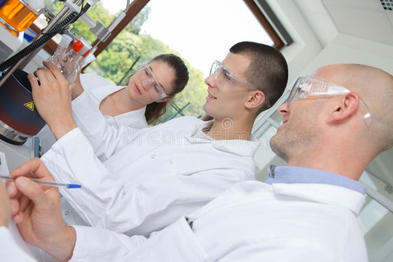 Students with Teacher during Chemistry Class at University Stock Photo ...
