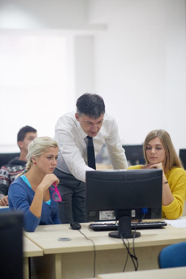 Students with Teacher in Computer Lab Classrom Stock Photo - Image of ... Students with Teacher in Computer Lab Classrom Stock Photo - Image of ...