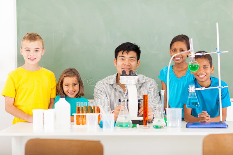 Students teacher science stock image. Image of adorable - 32556637
