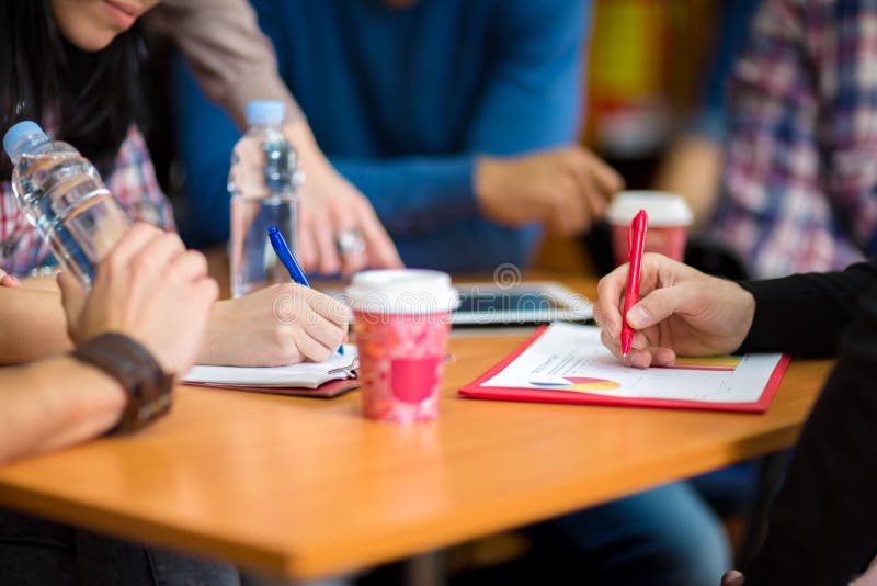 Students Teamwork on the Project in Classroom Stock Image - Image of ...
